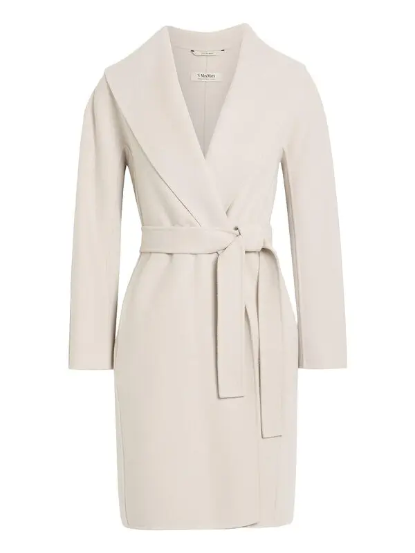 Max Mara Belted Wool-felt Coat - Ecru