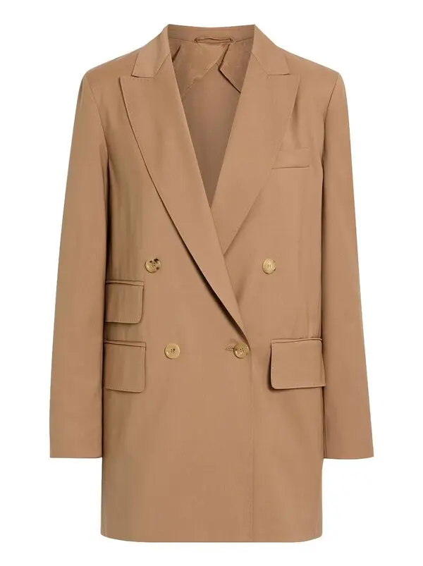 Max Mara Nebbie Double-breasted Wool-crepe Blazer - Camel