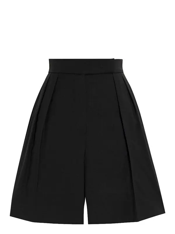 Max Mara Jessica Pleated Wool-crepe Shorts - Black