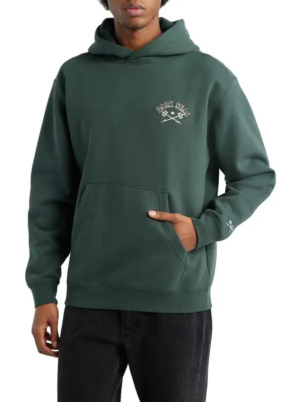 DARK SEAS Burkhart Embroidered Heavyweight Fleece Hoodie - Green