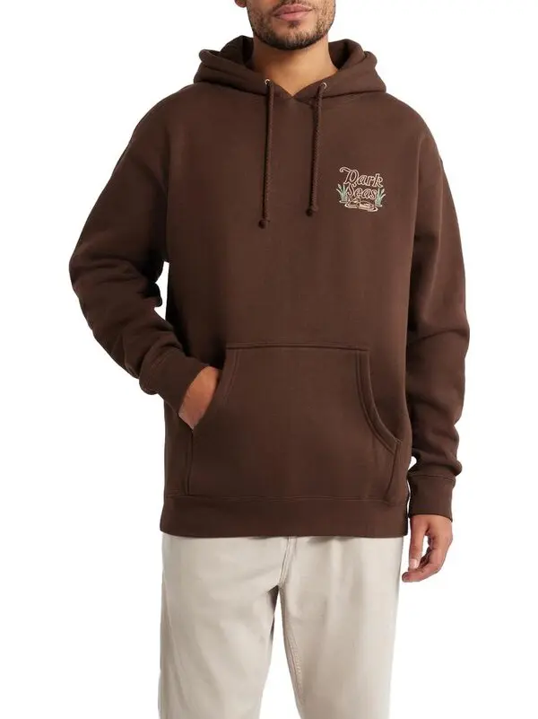 DARK SEAS Lagoon Graphic Fleece Hoodie - Brown