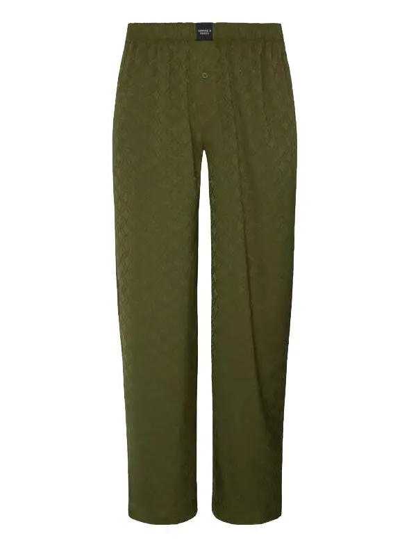 SAVAGE X FENTY Savage X Satin Jacquard Sleep Pants - Camo Green X Hatch Jacquard