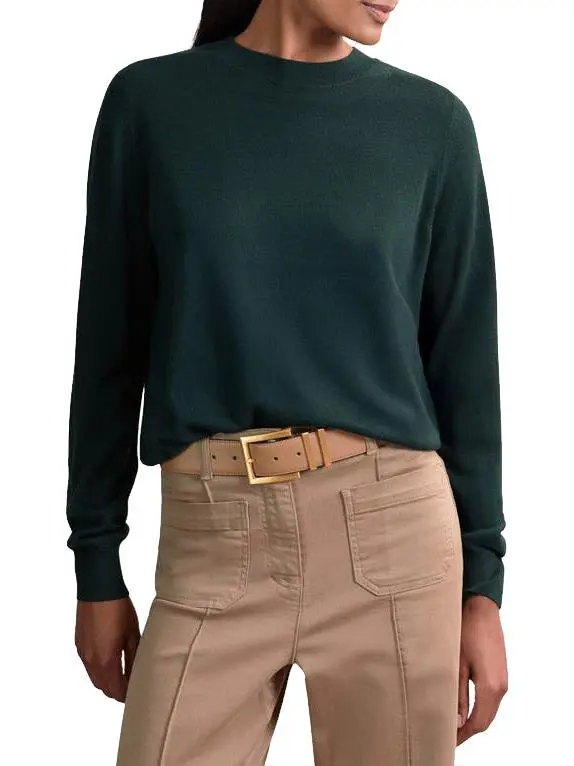 REISS Hester Crewneck Wool Sweater - Green