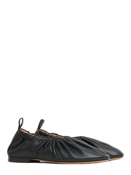 MANSUR GAVRIEL Ruched Ballerina Flat - Black