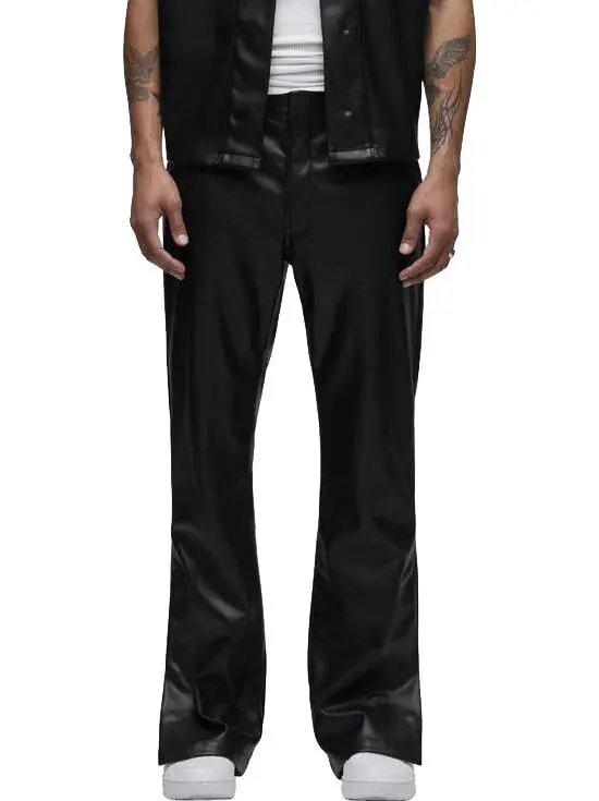 Hudson Jeans Flared Faux Leather Pants - Black