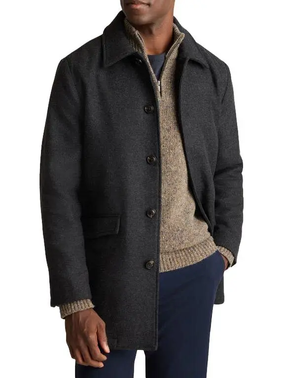 Bonobos Wool Blend Car Coat - Charcoal Tartan Mill