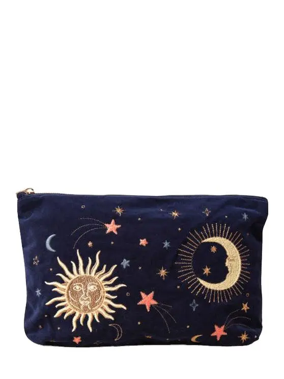 ELIZABETH SCARLETT Celestial Velvet Everyday Pouch - Navy