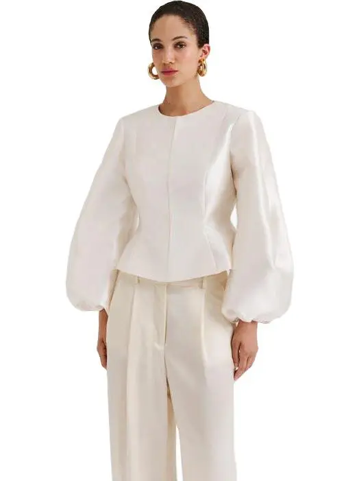 MALINA Vendela Balloon Sleeve Blouse - Ivory