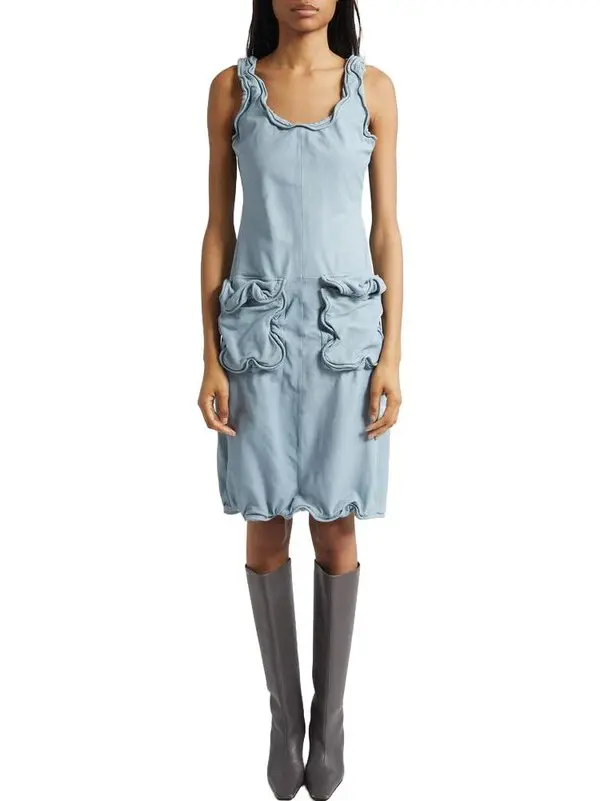 Acne Studios Lainya Sleeveless Leather Dress - Pale Blue