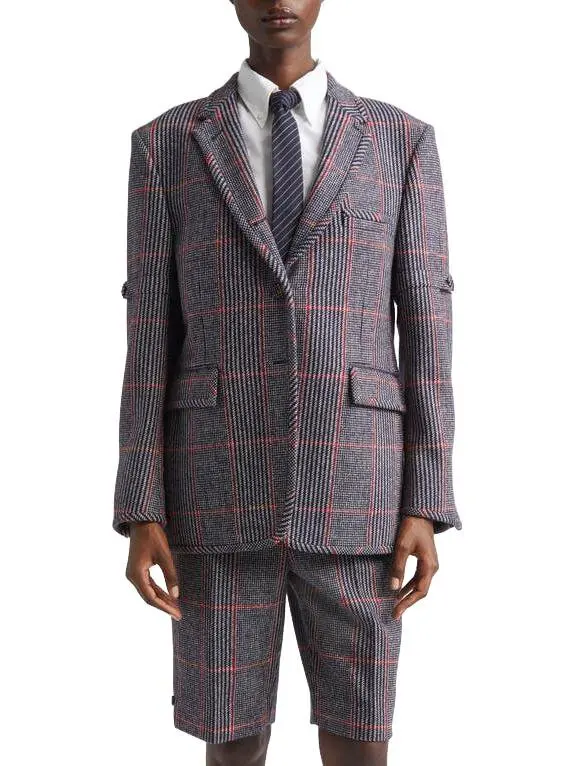 Thom Browne Oversize Hunting Tweed Sport Coat - 960 Check Hunting Tweed