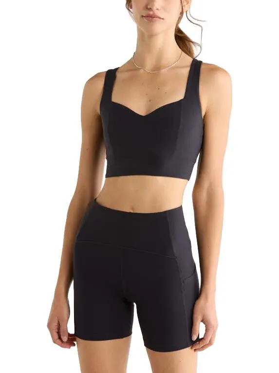Zella Studio Luxe Sweetheart Sports Bra - Black