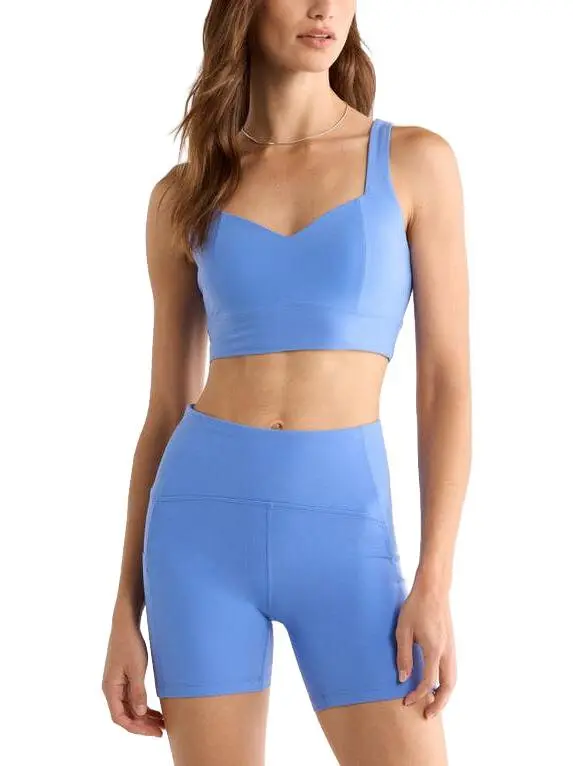 Zella Studio Luxe Sweetheart Sports Bra - Blue Azurite