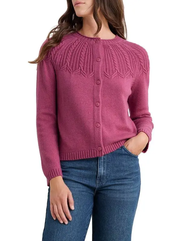 SEASALT CORNWALL Sand Song Cardigan - Knit Melange Rosa