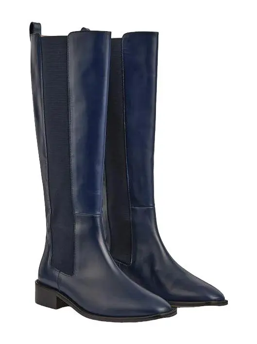 LK BENNETT Zara Knee High Boots - Navy