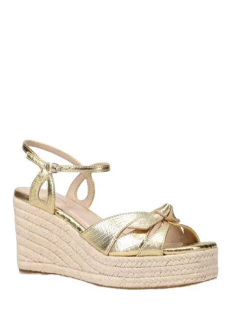 Pelle Moda Elbie Espadrille Platform Wedge Sandal - Light Gold