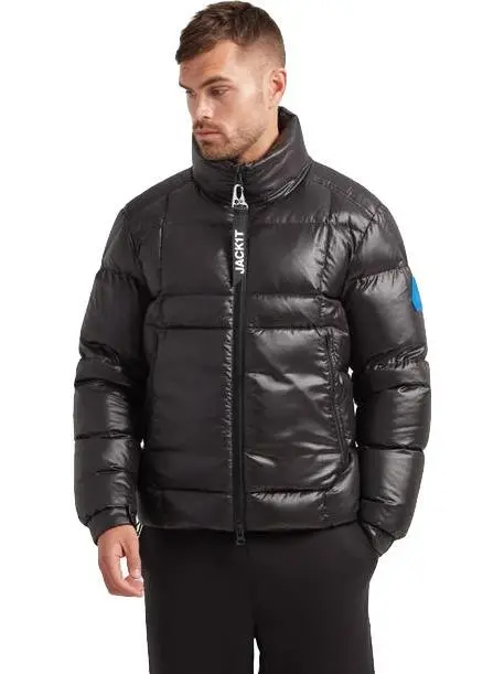 JACK1T Funnel Neck Puffer Jacket - Black