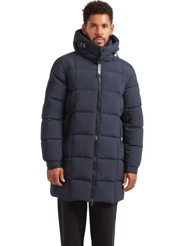 JACK1T Ez Boxed Long Down Puffer Coat - Ink/black