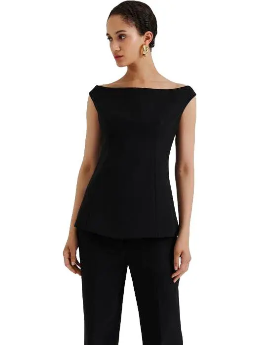 MALINA Half Off Shoulder Top - Black