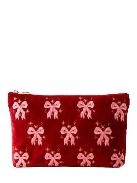 ELIZABETH SCARLETT Velvet Everyday Pouch - Rouge