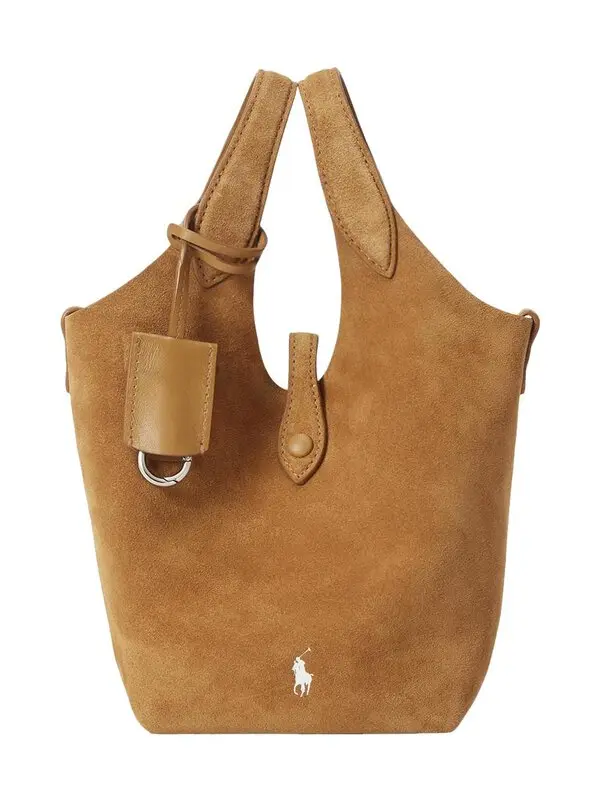 Polo Ralph Lauren Small Suede Crossbody Tote - Caramel