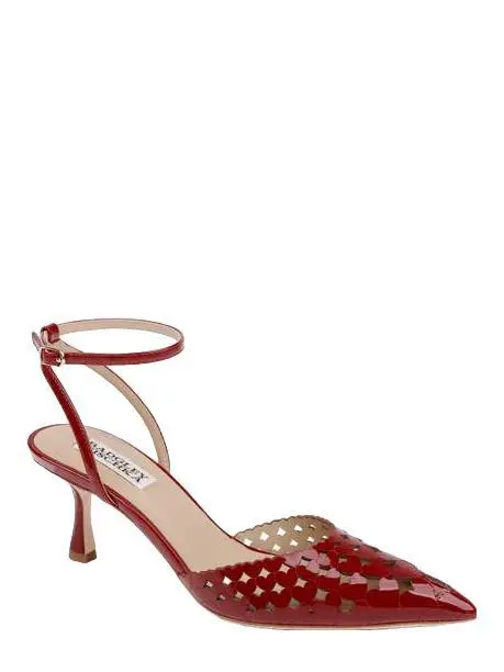 Badgley Mischka Omelia Pointed Toe Pumps - Red Patent