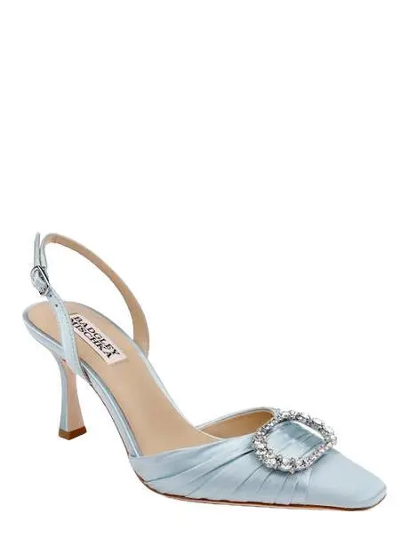 Badgley Mischka Oakville Slingback Pumps - Mist Blue Satin