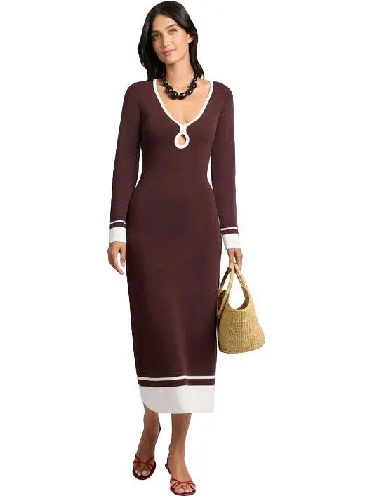 Onia Linen Tencel Maxi Dress - Espresso/egret