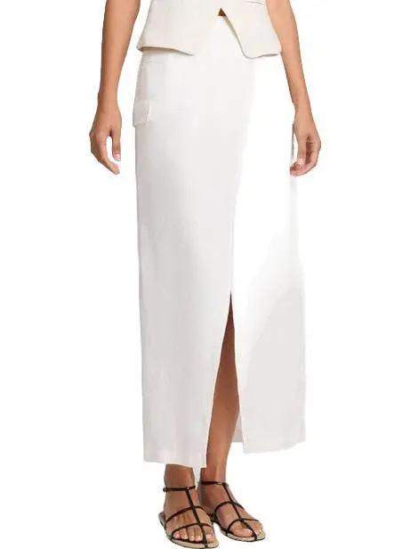 Onia Linen Utility Wrap Maxi Skirt - Natural
