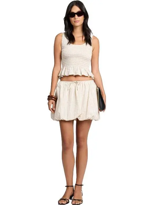 Onia Air Linen Smocked Tank - Natural