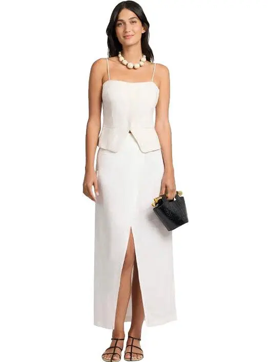 Onia Air Linen Strappy Square Neck Top - Natural