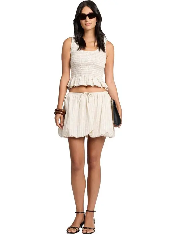 Onia Linen-tencel Peplum Top - White