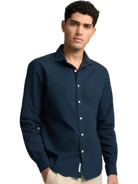 Onia Poplin Long Sleeve Button Down Shirt - Midnight