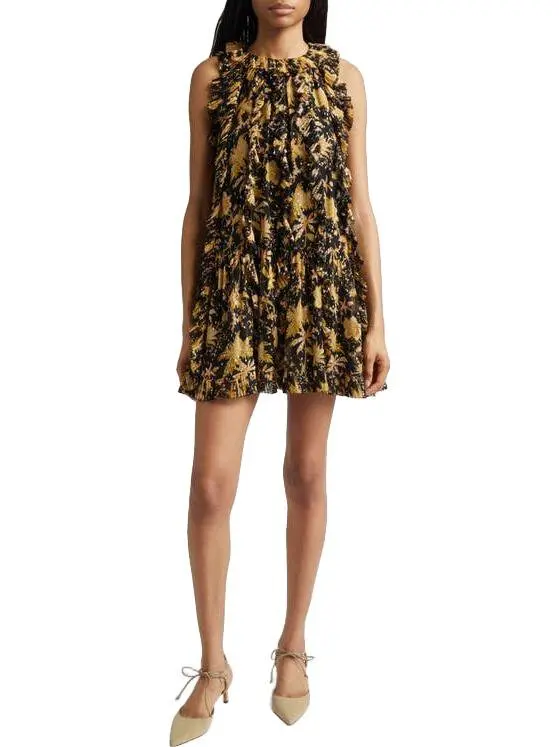 Ulla Johnson Signe Floral Silk-blend Dress - Forsythia