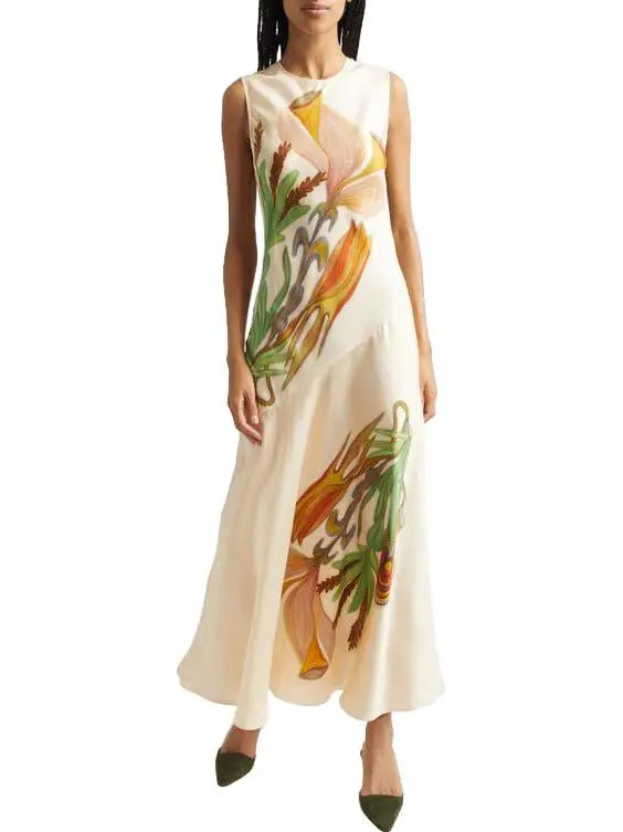 Ulla Johnson Gaea Botanical Silk Midi Dress - Inner Nature