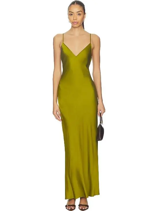 EAVES Svann Midi Slip Dress - Peridot Green