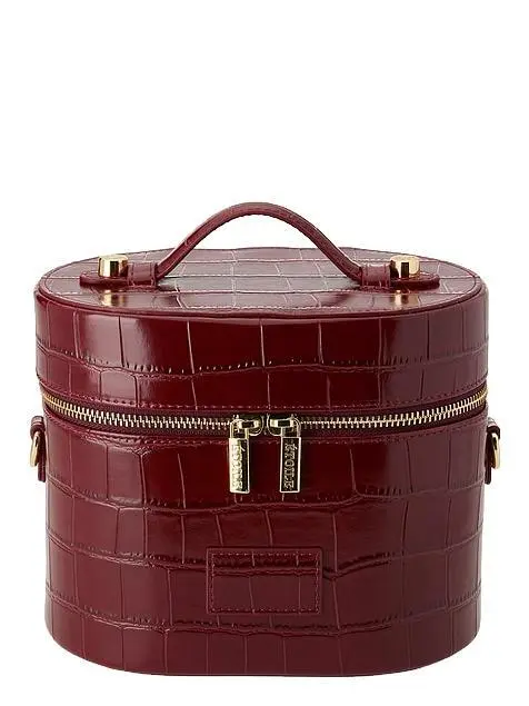 ETOILE COLLECTIVE Oval Toiletry Case - Burgundy Croc