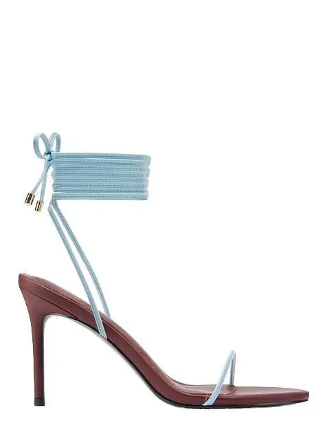 Femme La Barely There Lace Up Heel - Burgundy & Blue Sorbet