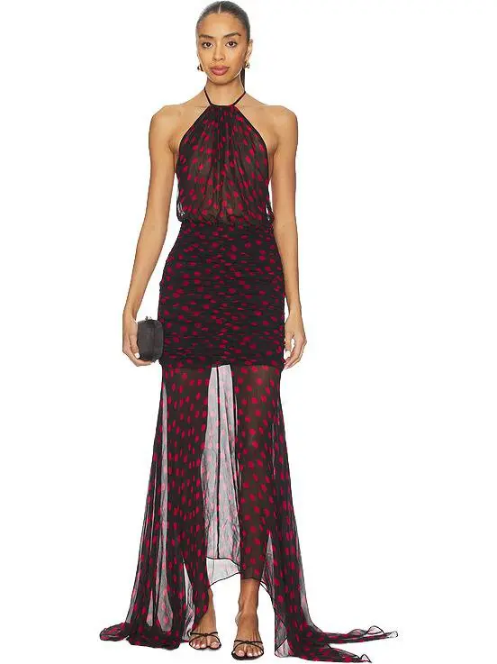 Ronny Kobo Tilda Dress - Black Red
