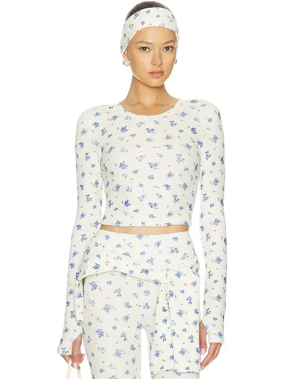 WELLBEING + BEINGWELL Sloane Top - Blue Floral