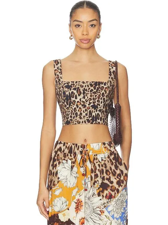 Agua Bendita Kosia Crop Top - Brown