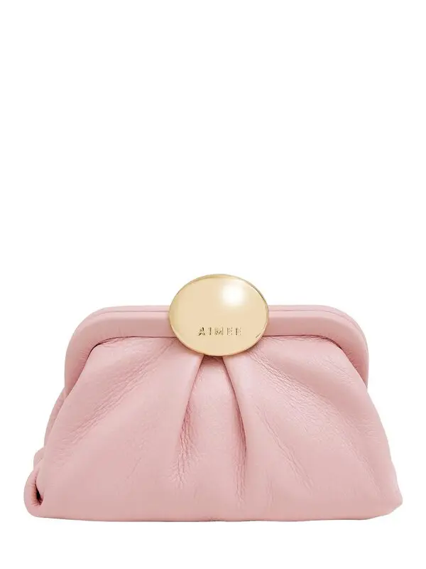 AIMEE Mini Full Circle Leather Crossbody Clutch - Ballet Pink