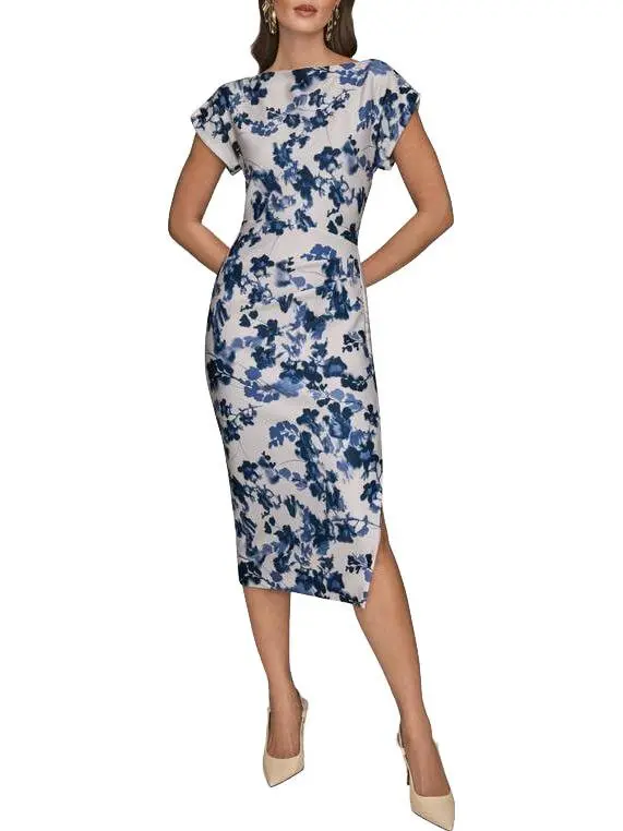 Donna Karan New York Floral Sheath Midi Dress - Tempest Multi