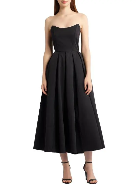 FREEMARKET Strapless A-line Dress - Black