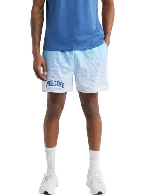 OVERTIME Gradient Mesh Basketball Shorts - Blue