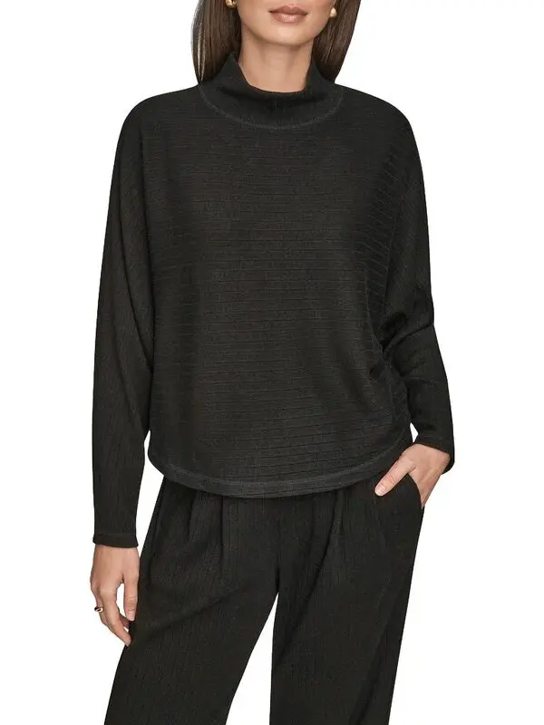 Donna Karan New York Relaxed Mock-neck Sweater - Black