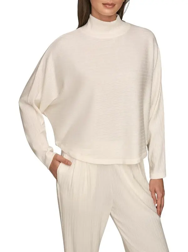 Donna Karan New York Relaxed Mock-neck Sweater - Cream