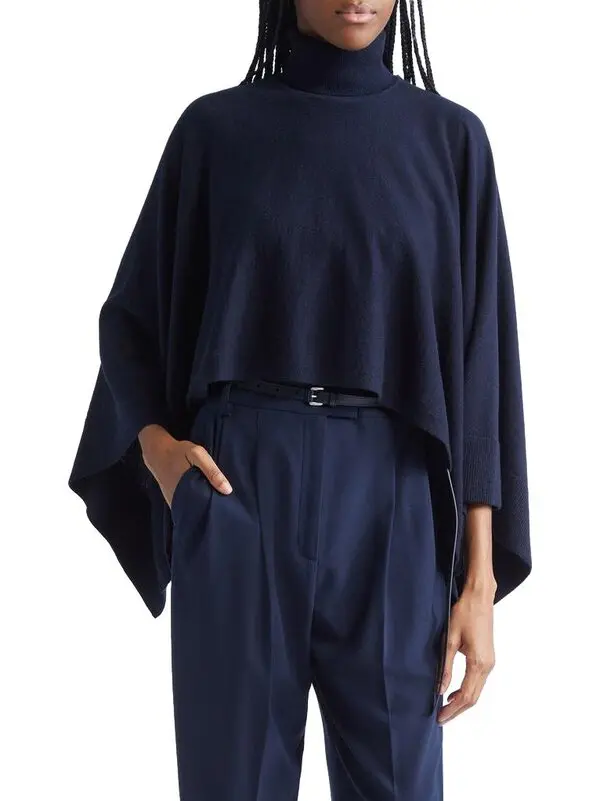 Michael Kors Cashmere Turtleneck Poncho - Midnight