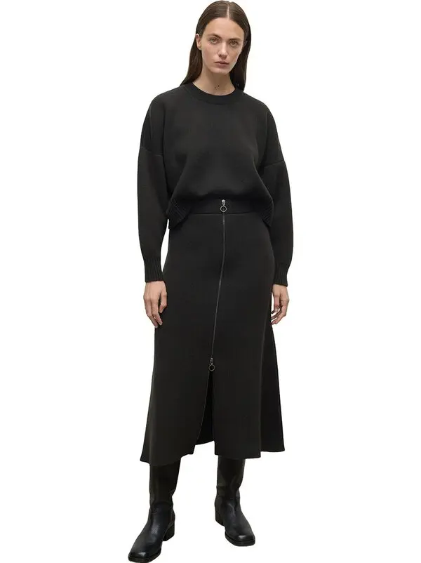 Johnstons Of Elgin A-line Milano Mid Cashmere Skirt - Grey