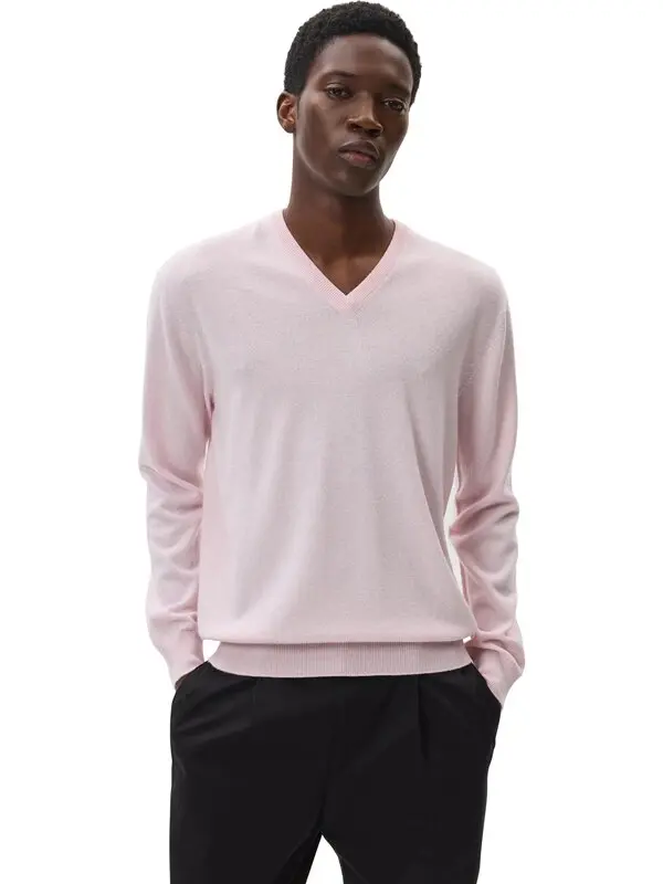 Johnstons Of Elgin Classic Cashmere V-neck - Pink