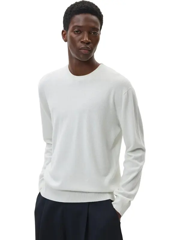 Johnstons Of Elgin Cashmere Round Neck Jumper - White